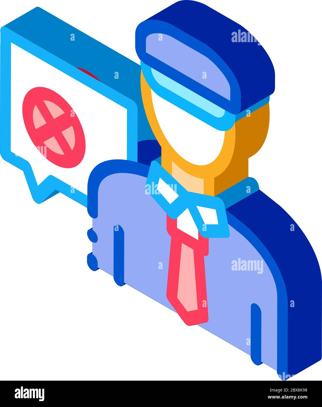 Policeman Denial isometric icon vector illustration Stock Vector Image ...