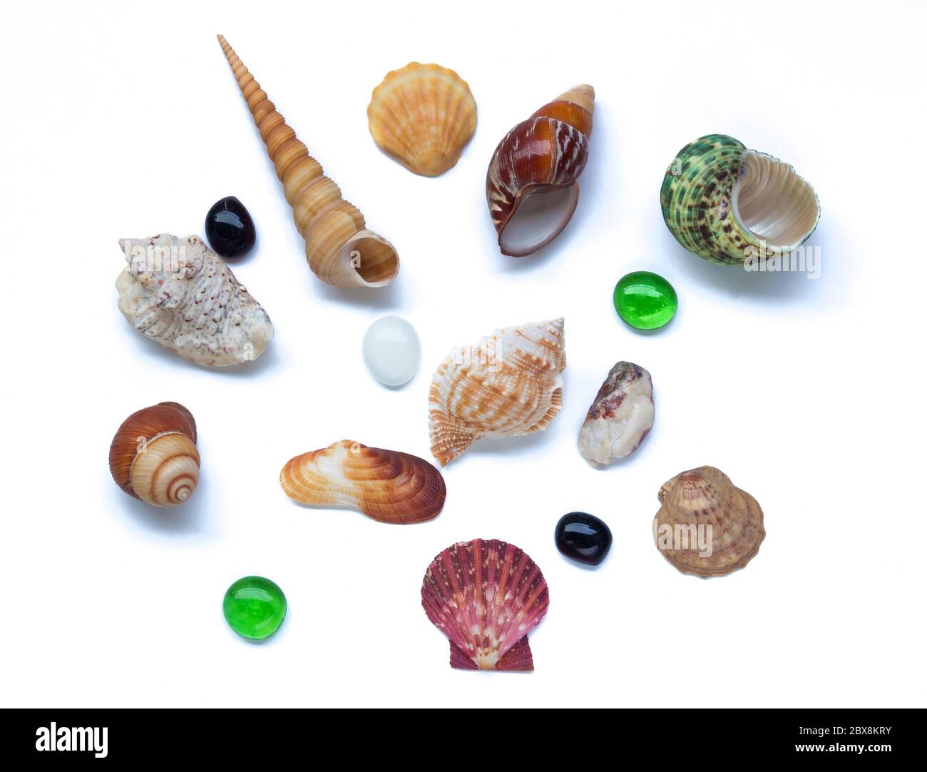 Sea beach objects isolated on white background Stock Photo - Alamy