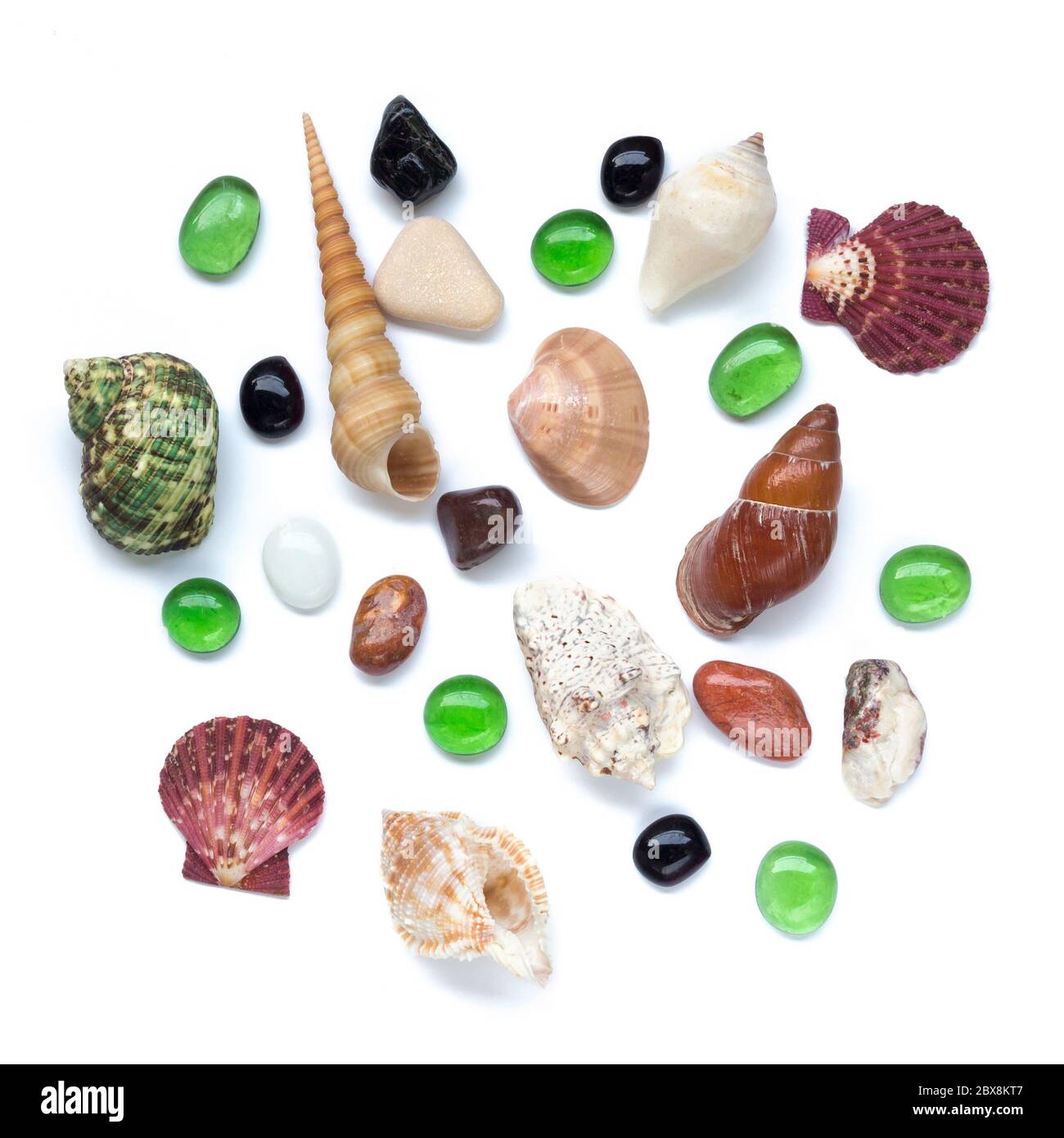 Group of ocean beach objects on white background Stock Photo - Alamy