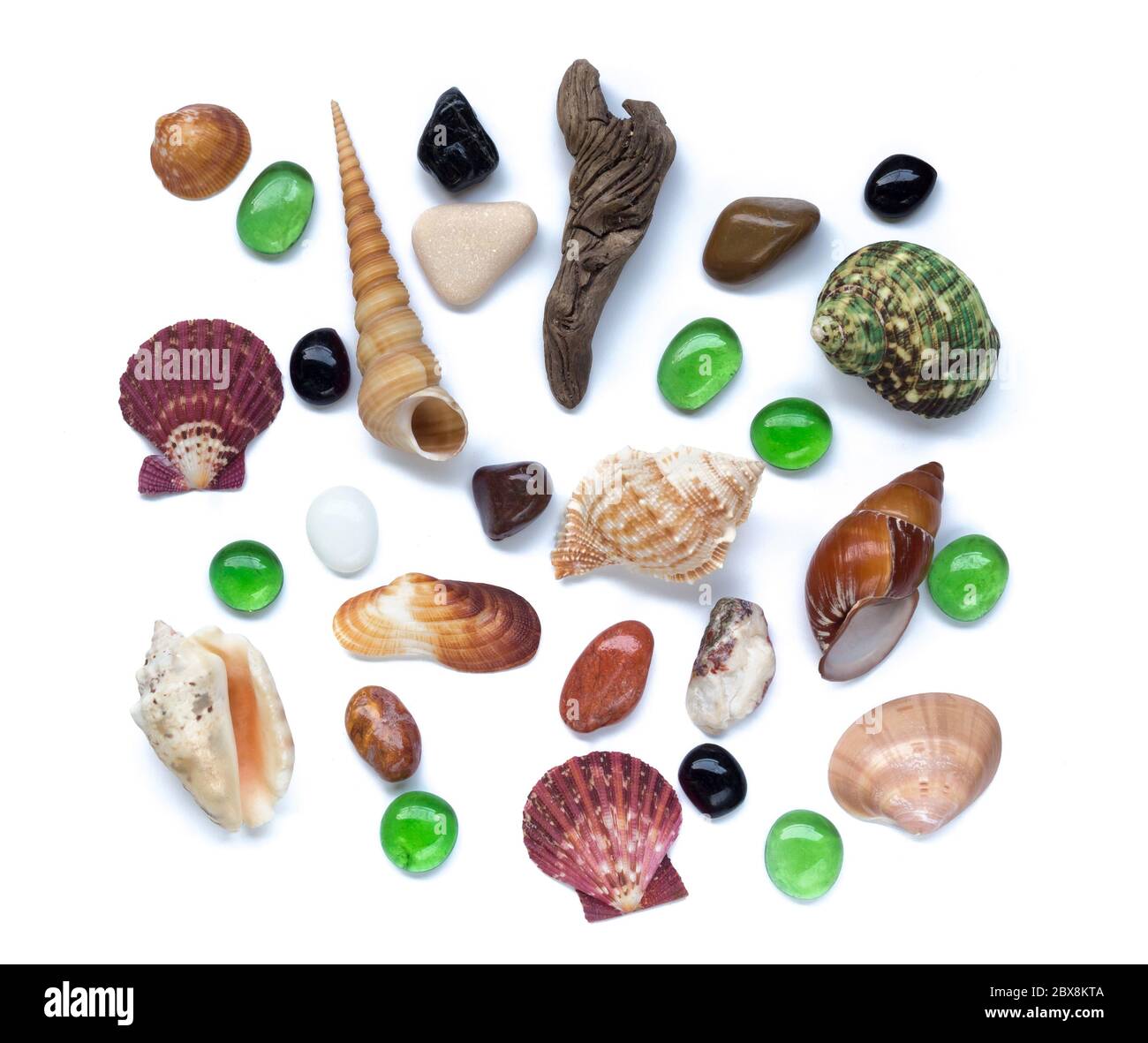 Group of ocean beach objects isolated on white background Stock Photo ...