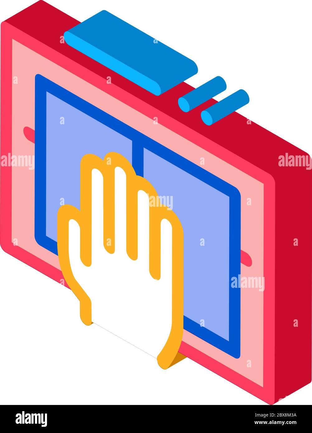 Hand Scanning isometric icon vector illustration Stock Vector Image ...