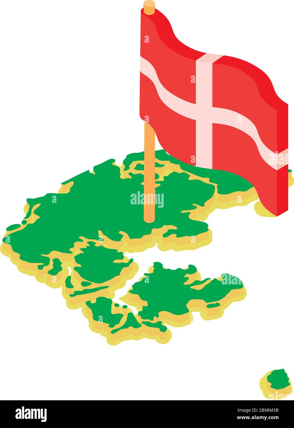 Denmark location national flag Cut Out Stock Images & Pictures - Alamy