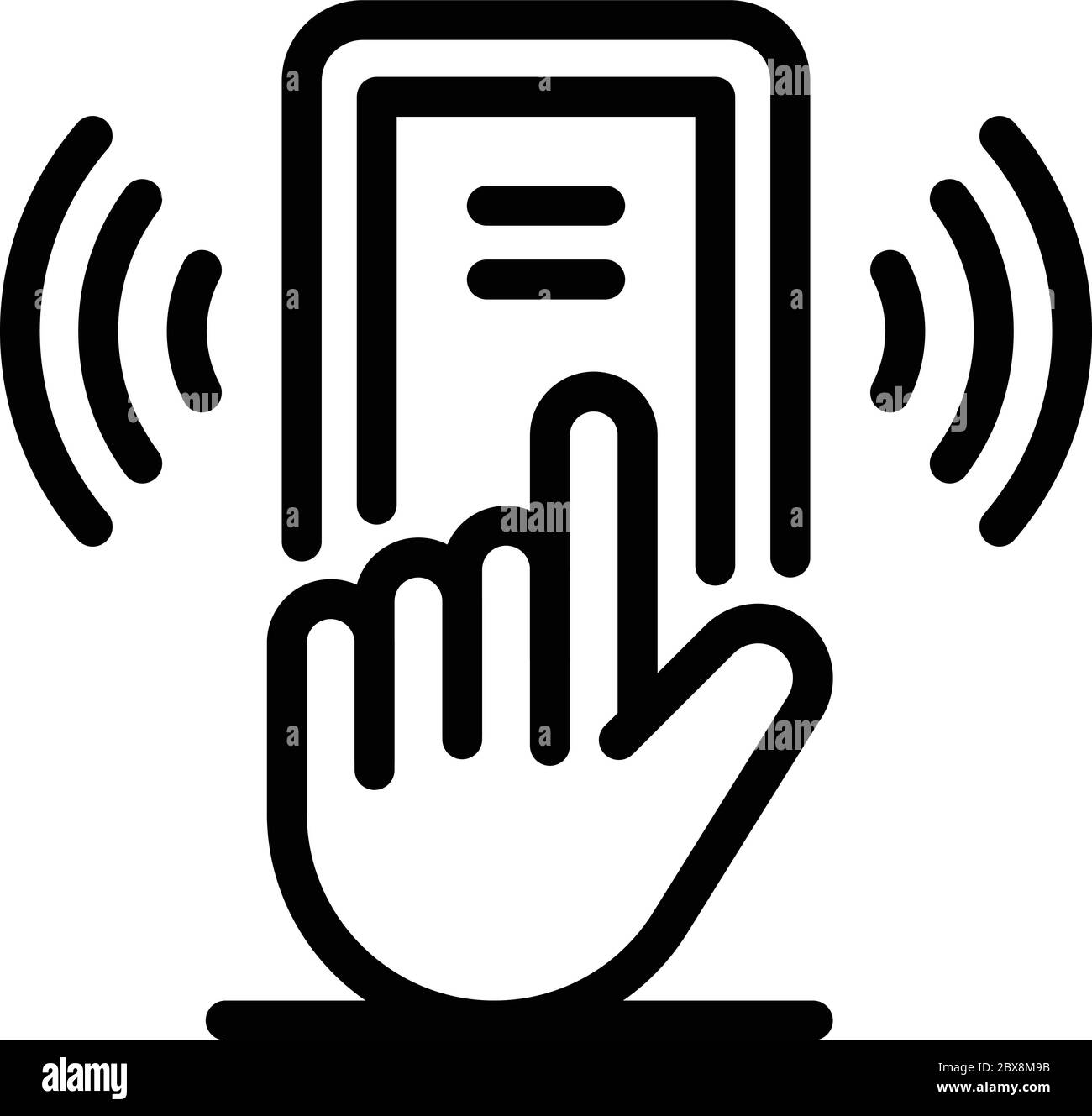 Touch alarm button icon, outline style Stock Vector Image & Art - Alamy