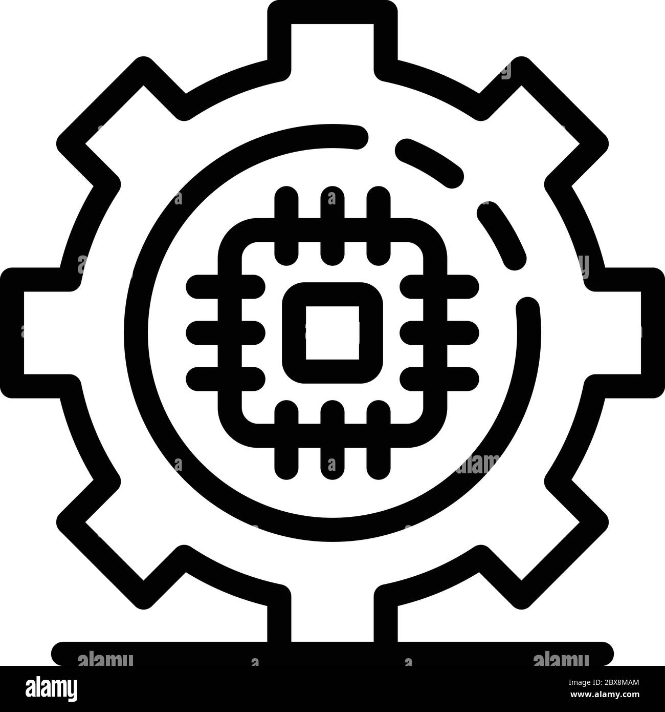 Processor gear wheel icon, outline style Stock Vector Image & Art - Alamy