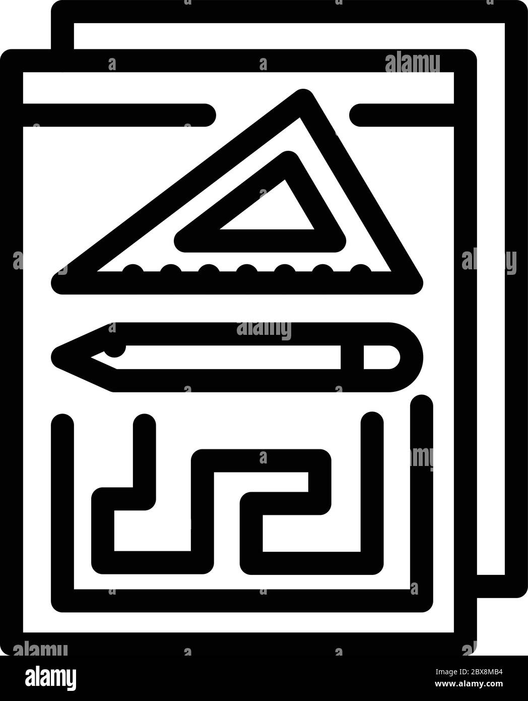 Engineer drawing plan icon, outline style Stock Vector Image & Art - Alamy