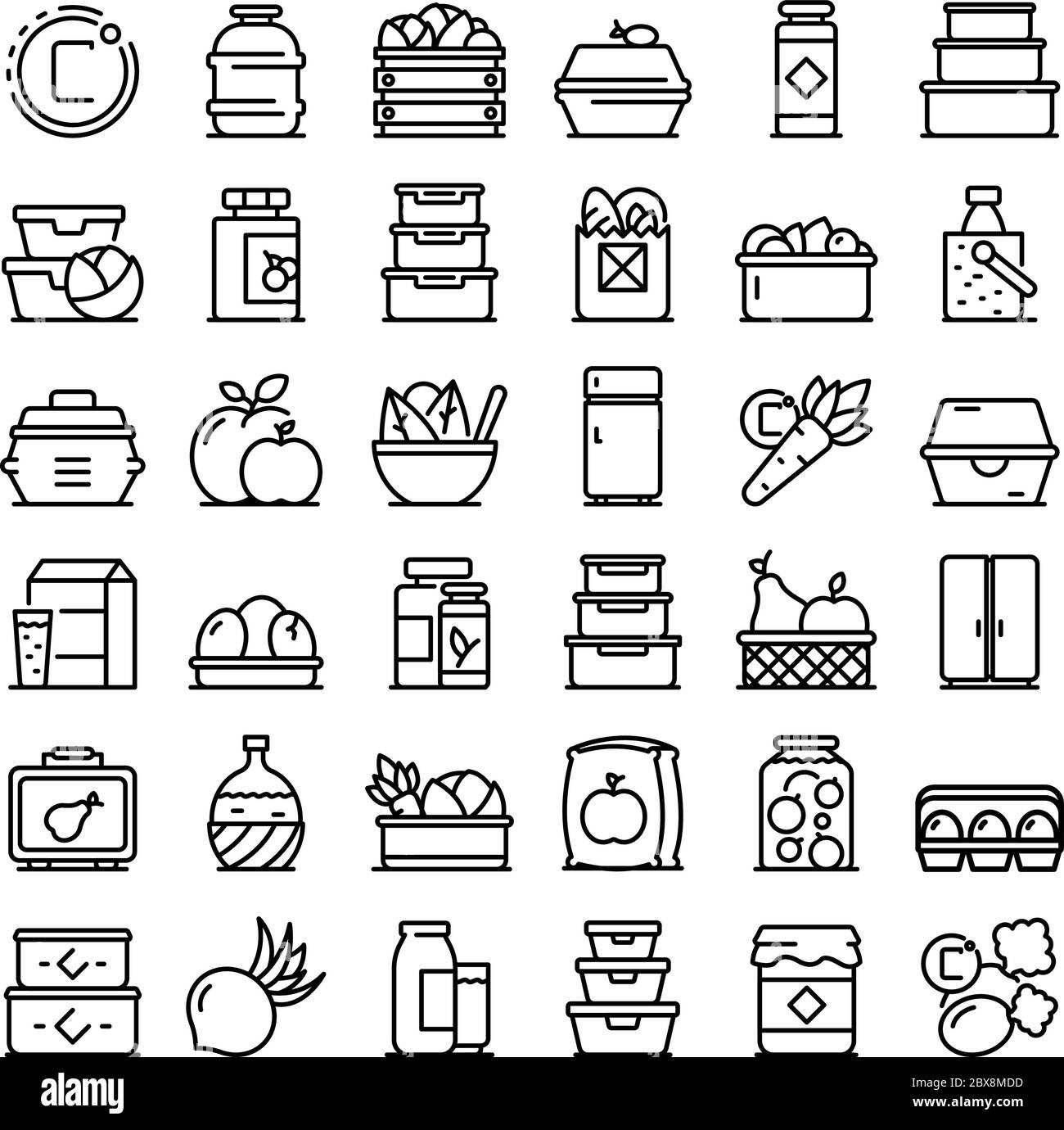 Food storage icons set, outline style Stock Vector Image & Art - Alamy