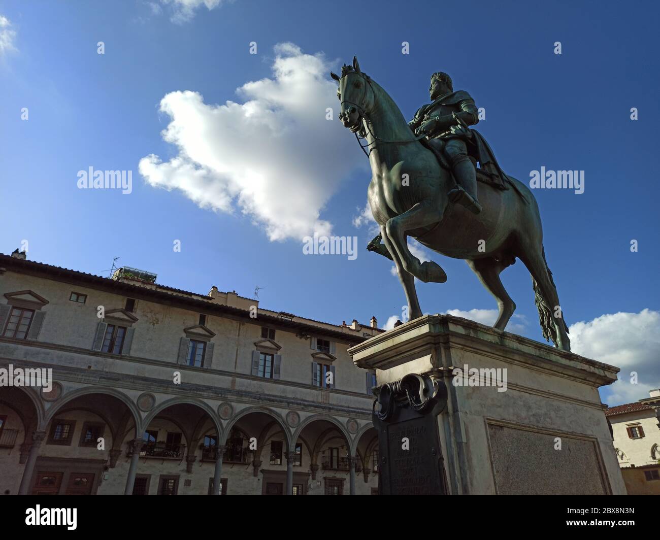 Italy, Tuscany, Florence, the statue of Ferdinando I of Medici family ...