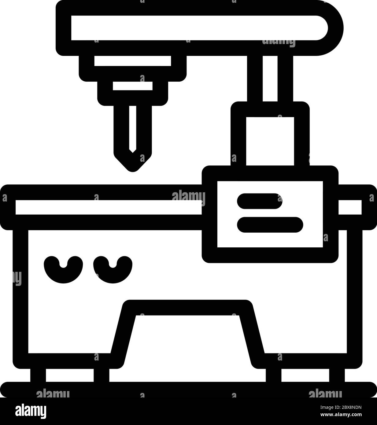 Milling machine metalwork icon, outline style Stock Vector Image & Art ...