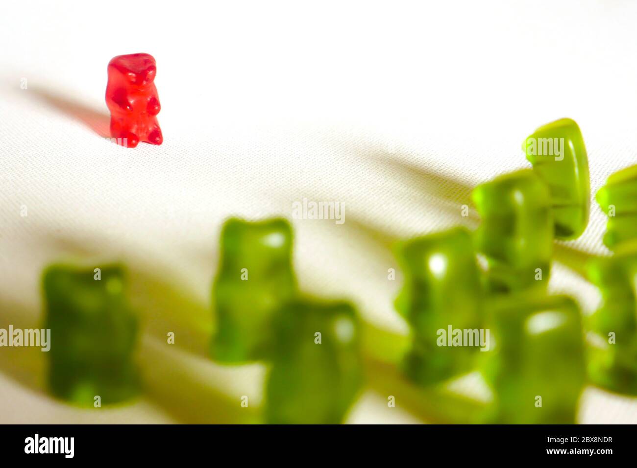 sweet candy gummy teddy bears representing group of students or work ...