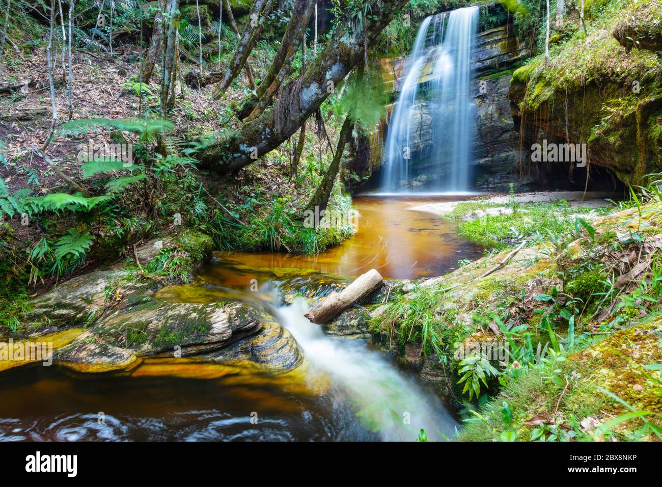 South America, Brazil, Minas Gerais, Serra da Ibitipoca, waterfalls in ...