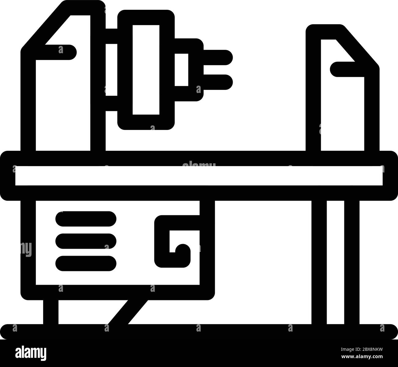 Milling machine equipment icon, outline style Stock Vector Image & Art ...