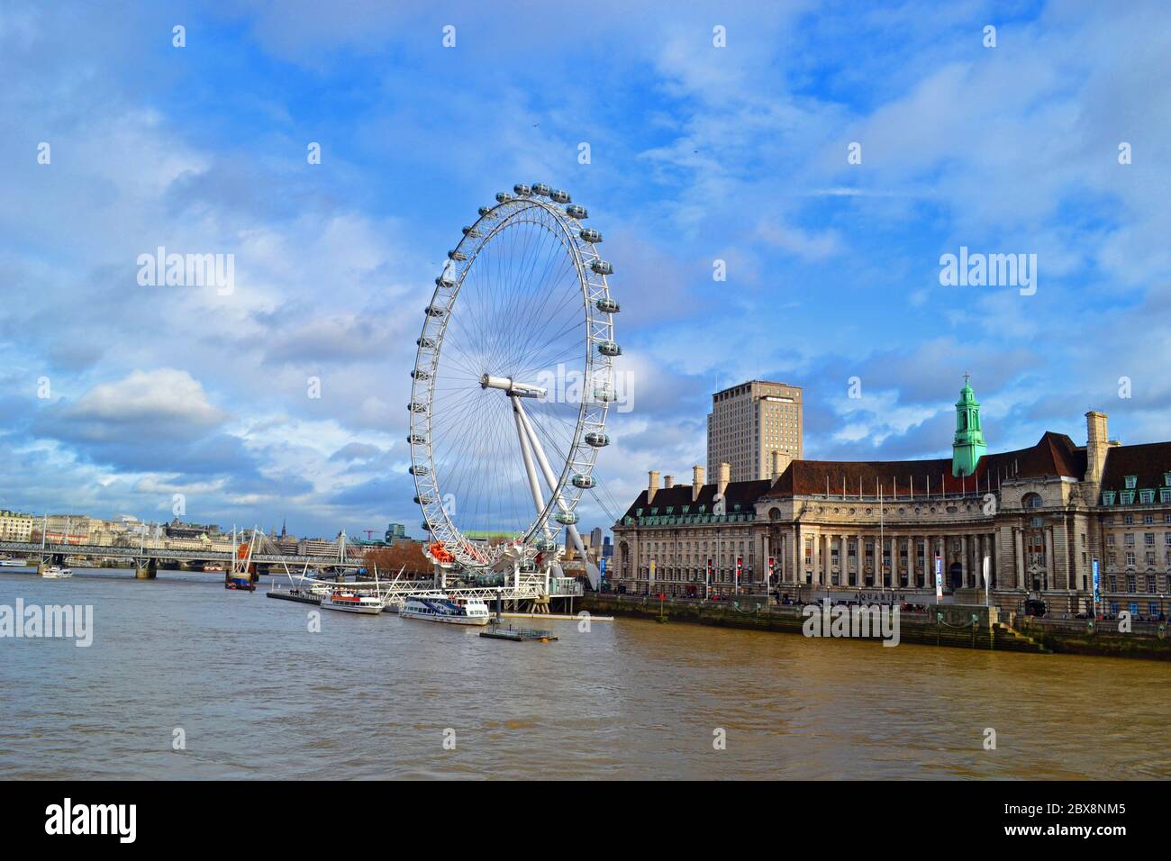 The London Eye. View from Westminster Bridge, London, UK Stock Photo ...