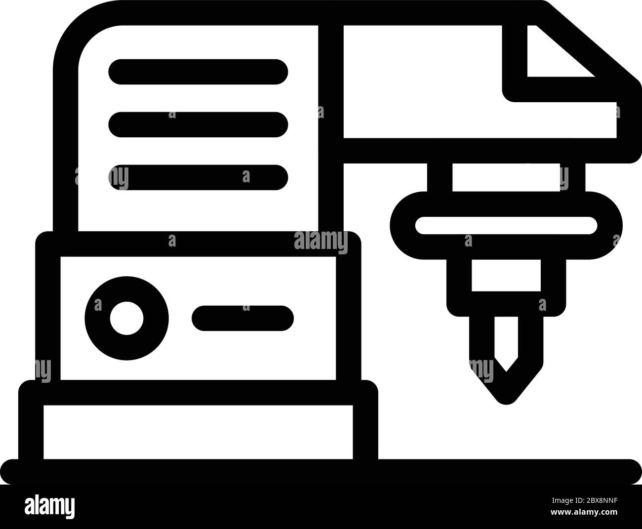 Construction milling machine icon, outline style Stock Vector Image ...