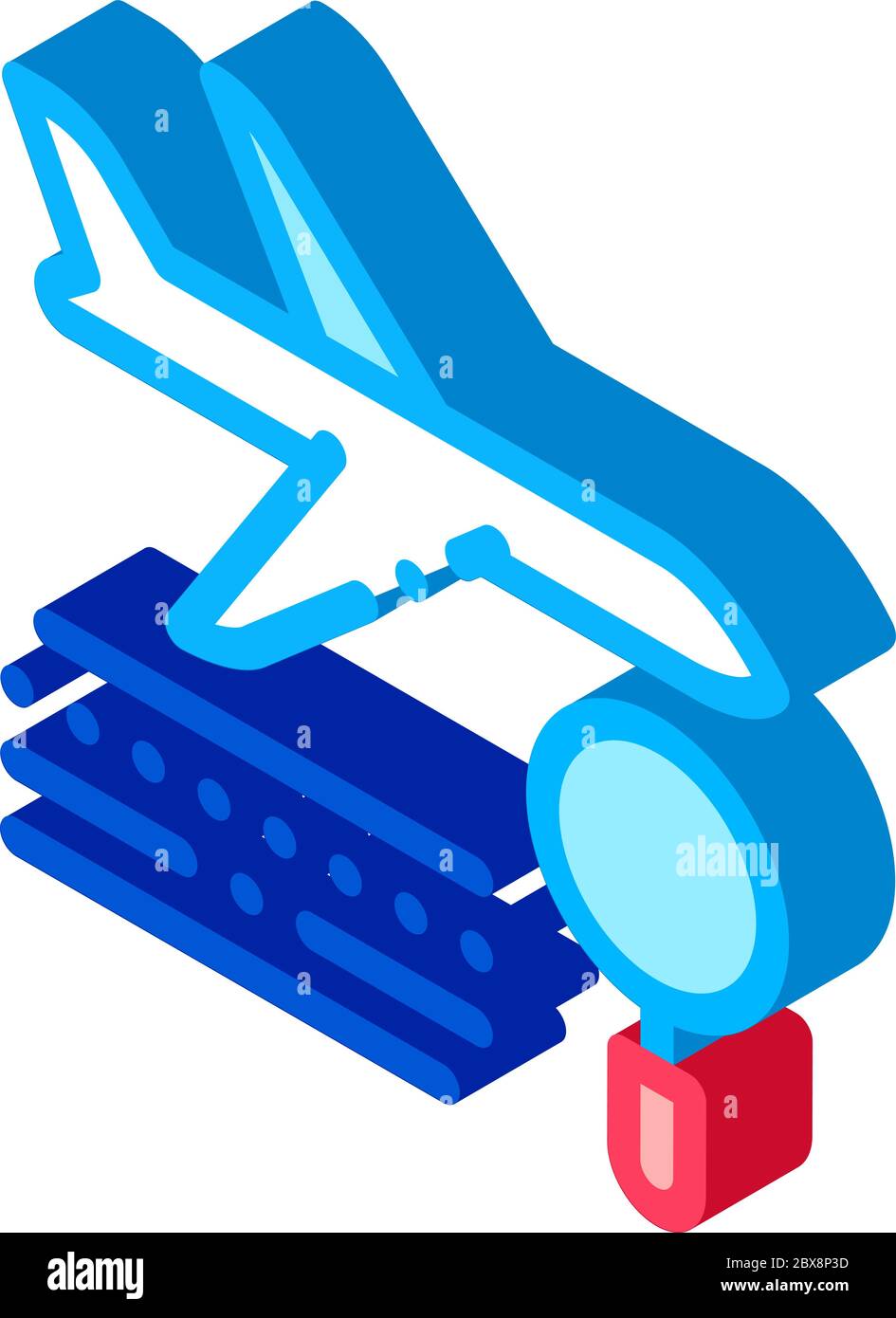 Plane Magnifier isometric icon vector illustration Stock Vector Image ...