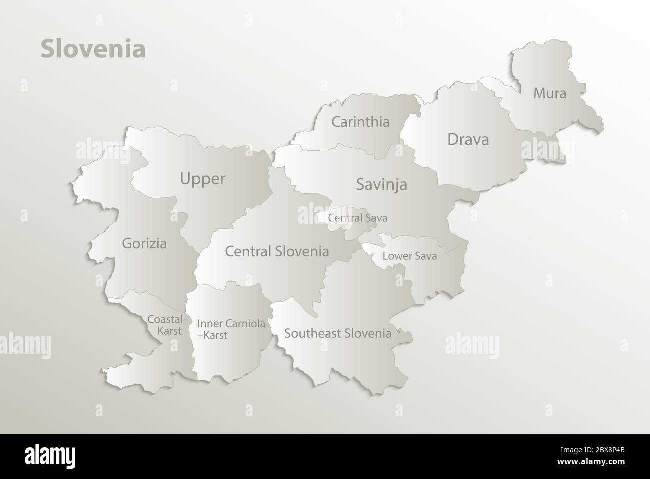 Slovenia map administrative division separates regions and names ...