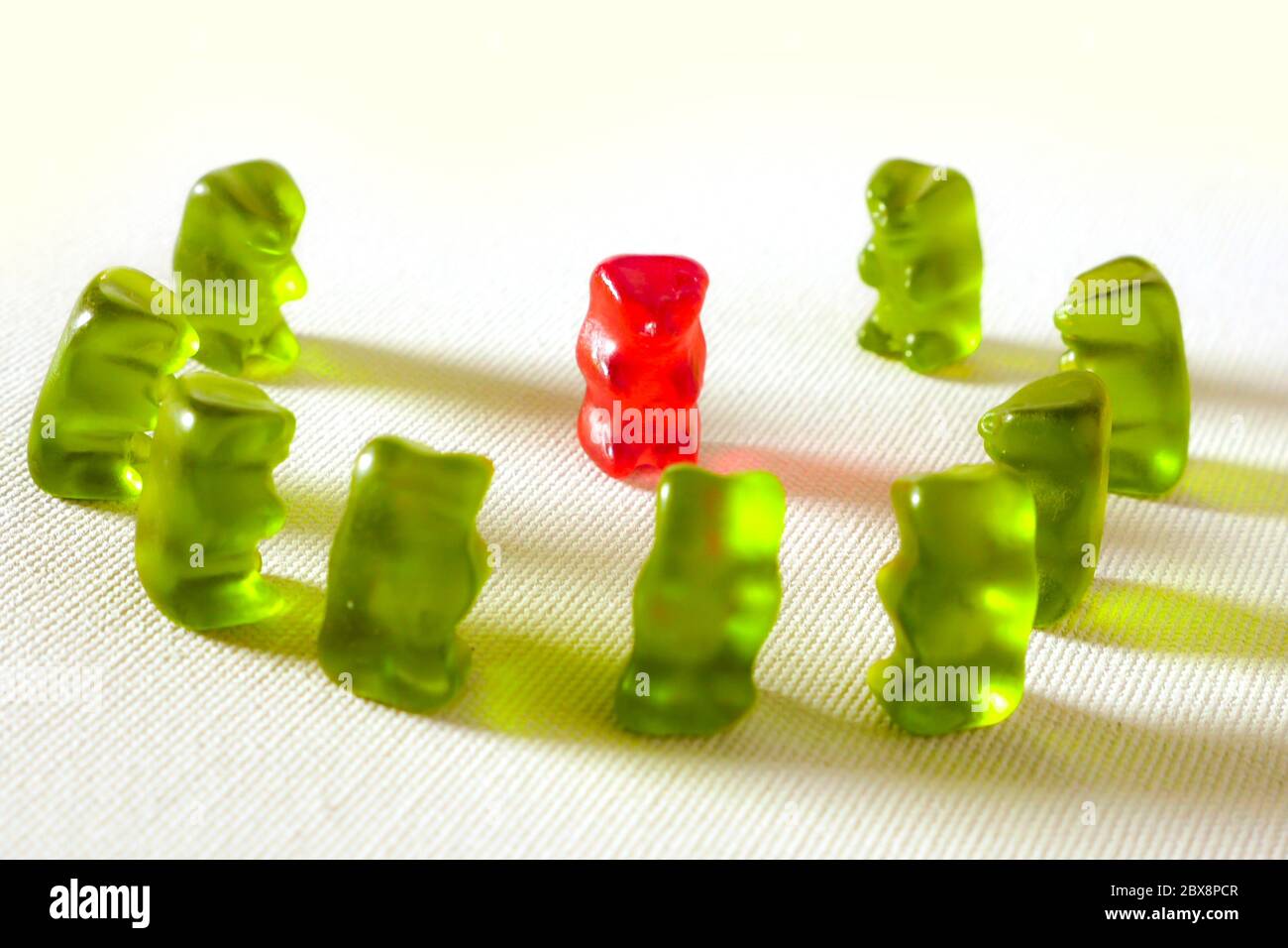 sweet candy gummy teddy bears representing group of students or work ...