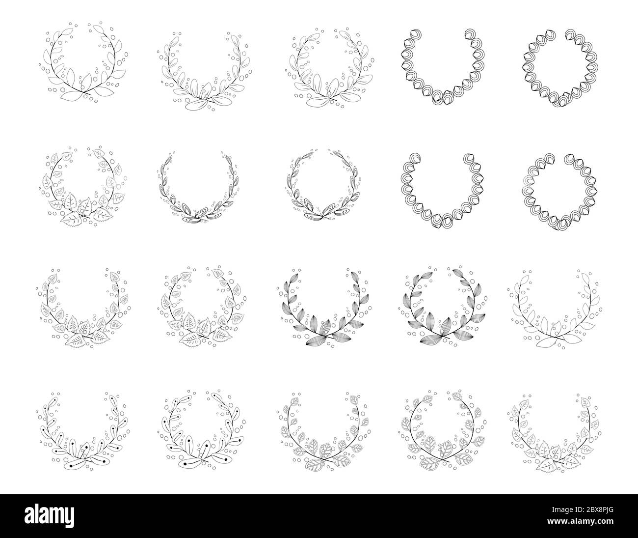 Oak leaf wreath Black and White Stock Photos & Images - Alamy