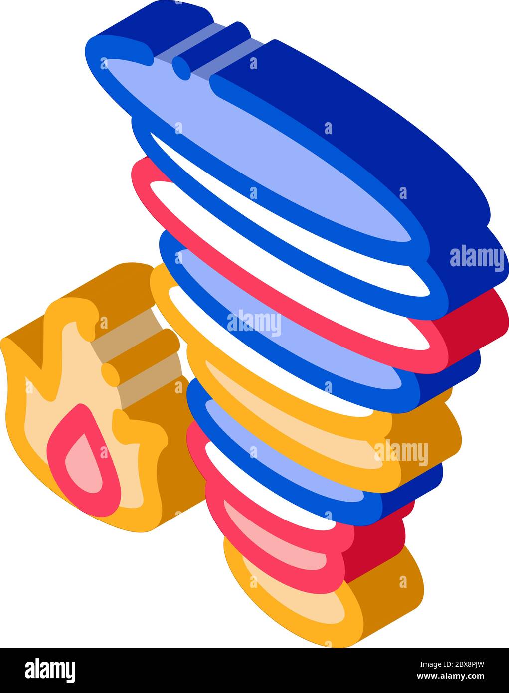 Burn Fire Tornado isometric icon vector illustration Stock Vector Image ...