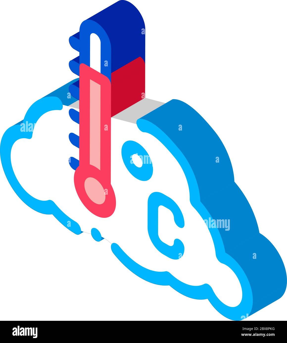Temperature Cloud isometric icon vector illustration Stock Vector Image ...