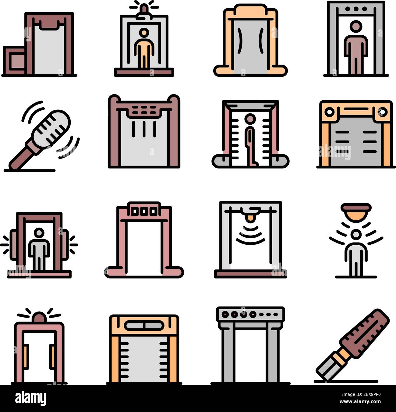 Metal Detector Icons Set Outline Style Stock Vector Image And Art Alamy