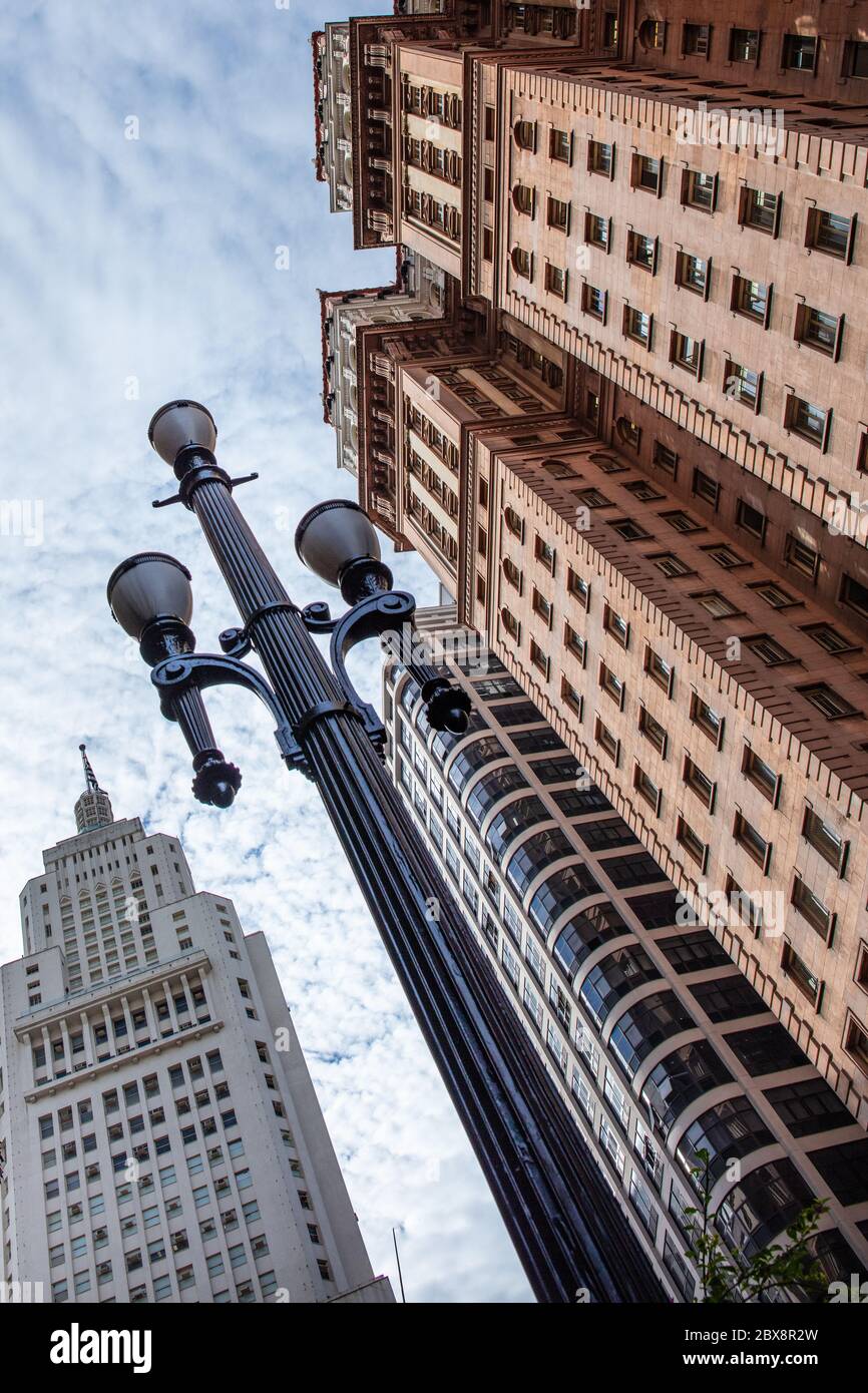 Martinelli Building, with lamppost old center of Sao Paulo, was the ...
