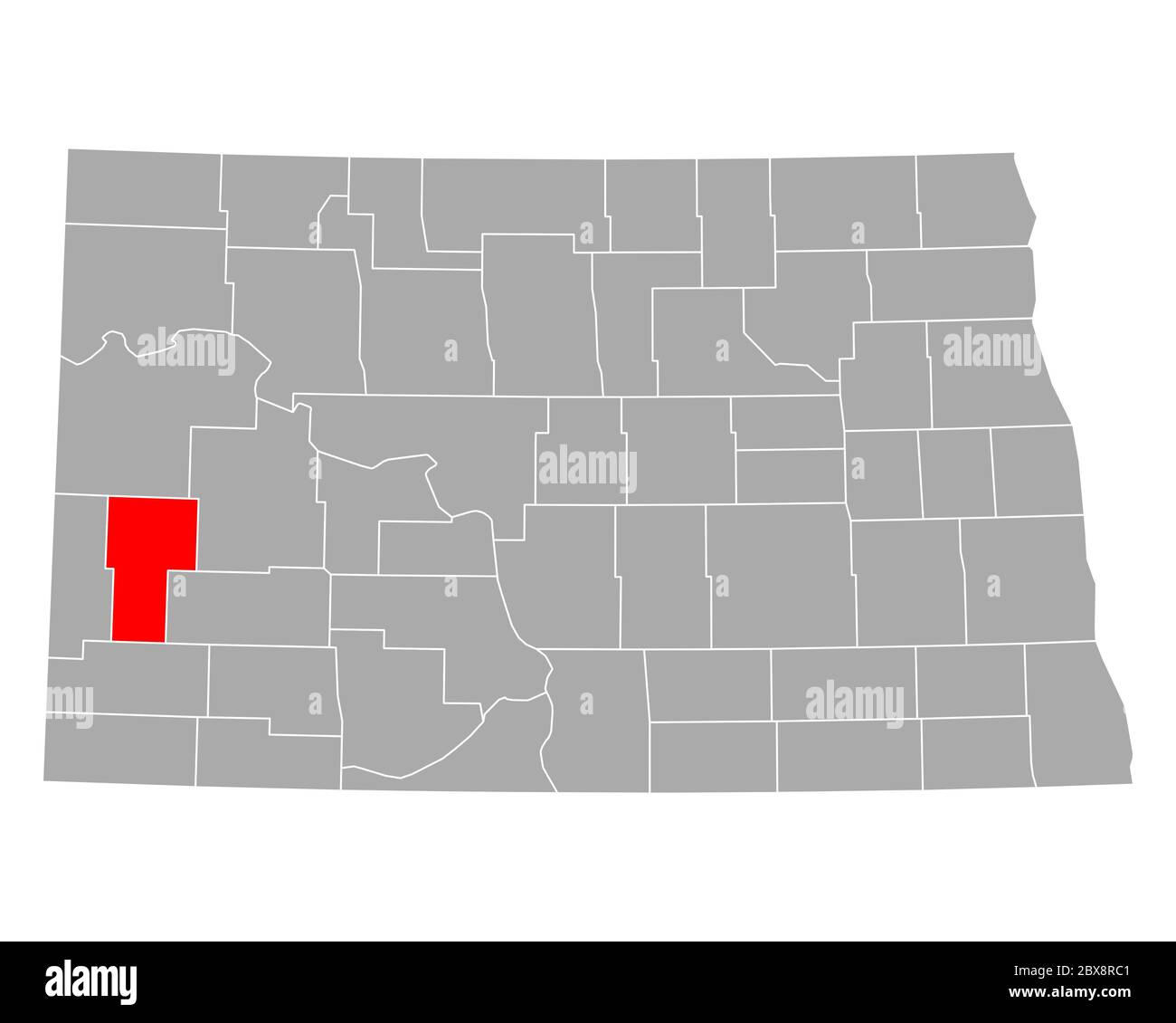 Map of Billings in North Dakota Stock Photo - Alamy