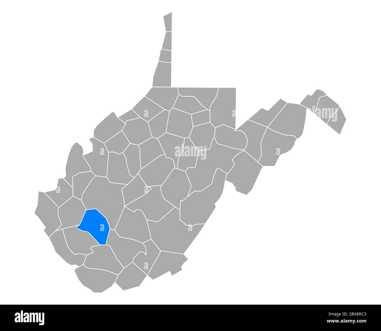 Map of Boone in West Virginia Stock Photo - Alamy