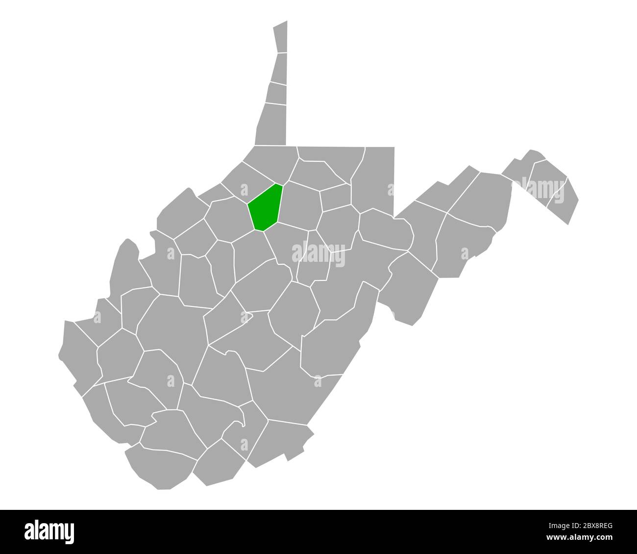 Map of Doddridge in West Virginia Stock Photo - Alamy