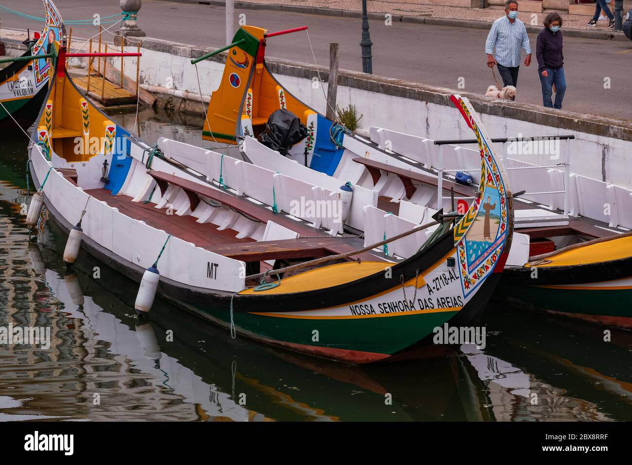 Traditional and Colorful "Moliceiro" Boats in "Ria de Aveiro Stock ...
