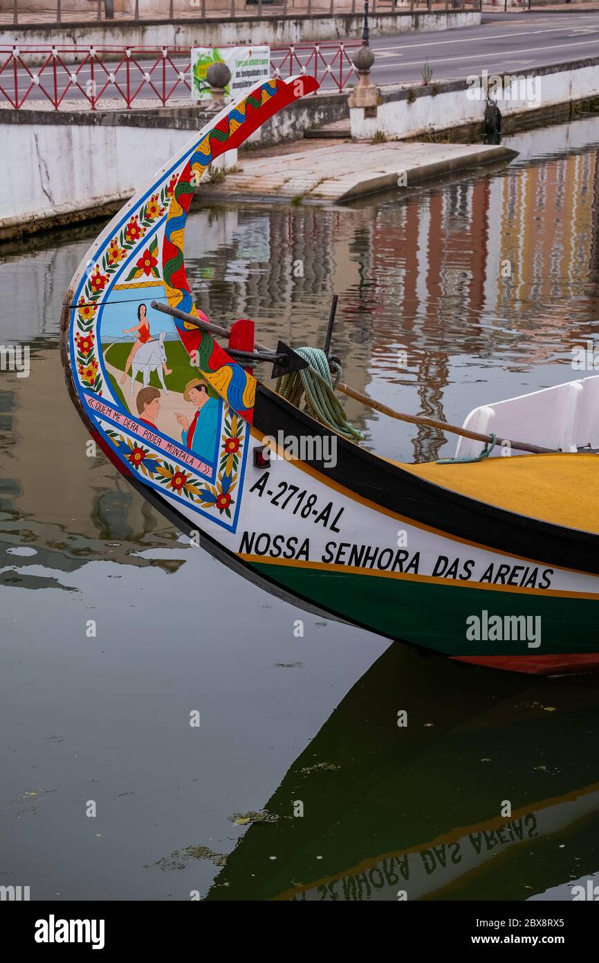Traditional and Colorful "Moliceiro" Boats in "Ria de Aveiro Stock ...