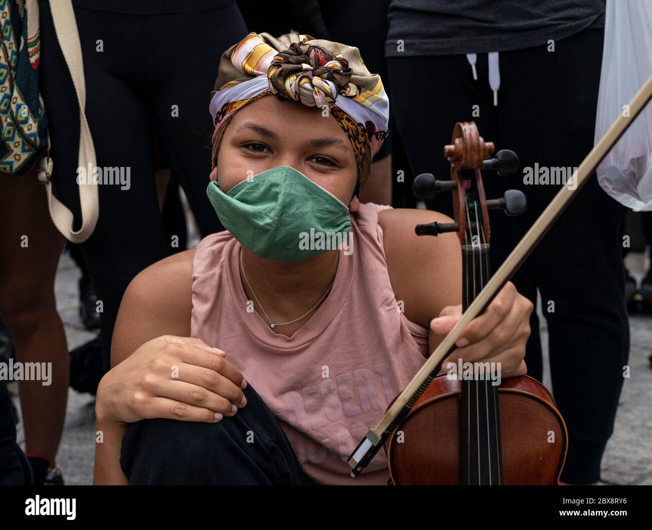 New York, United States. 05th June, 2020. Young violinist joined ...