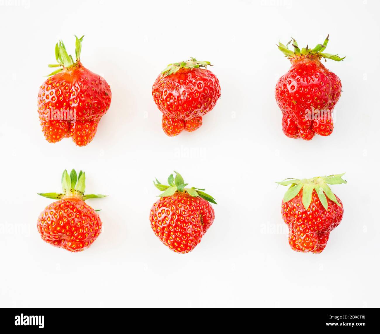 Top view. Set of strawberries isolated on white background ...