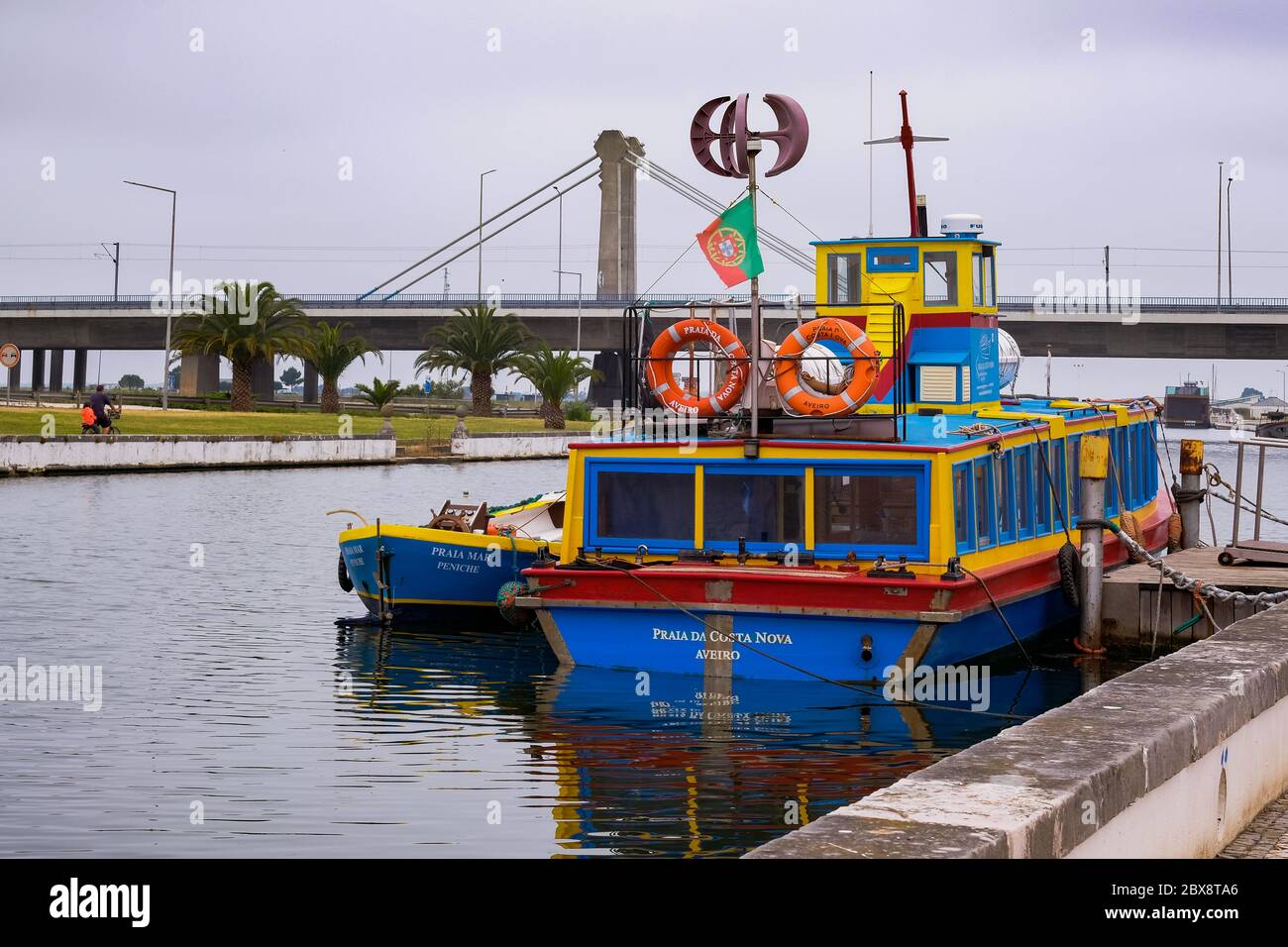 Traditional and Colorful "Moliceiro" Boats in "Ria de Aveiro Stock ...