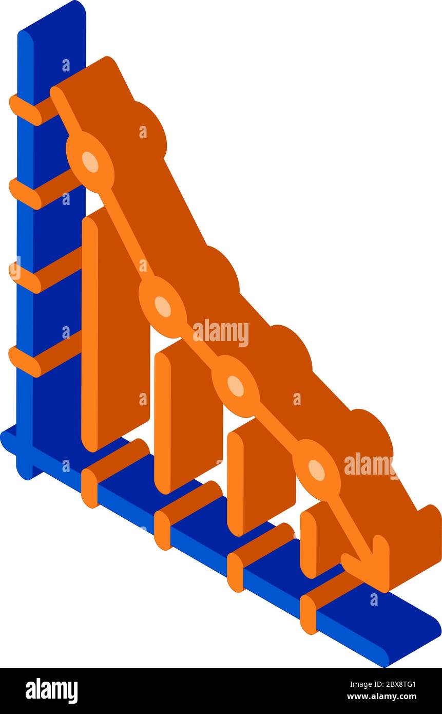 Falling Chart isometric icon vector illustration Stock Vector Image ...