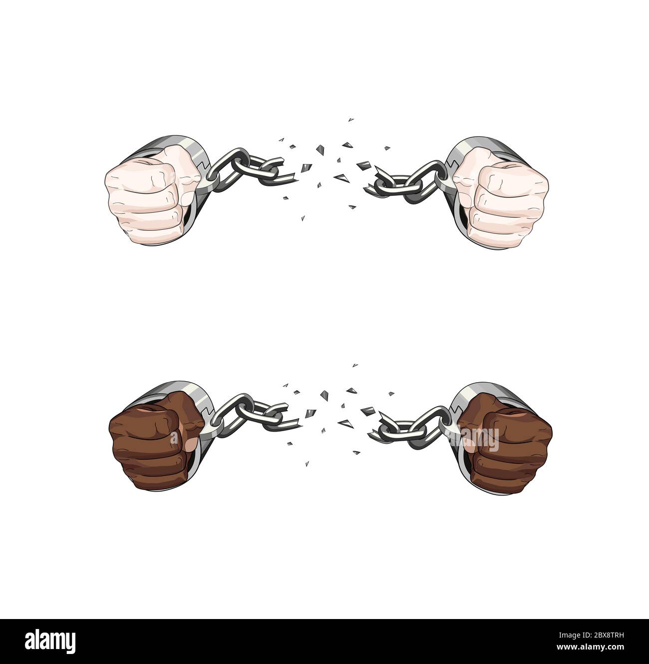 Black Hands Breaking Out Of Chains