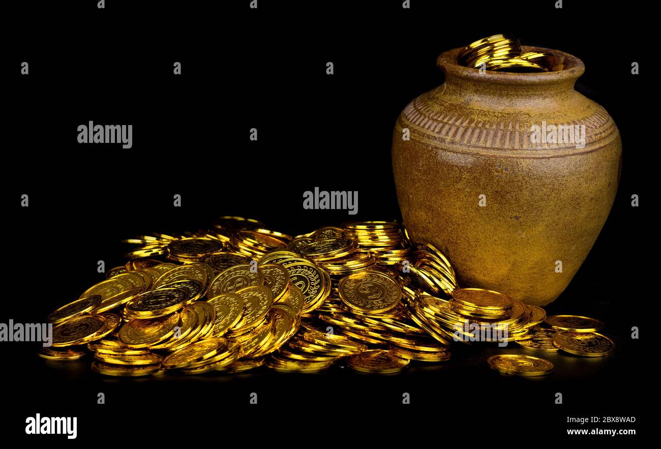 Old Gold Coins Pot