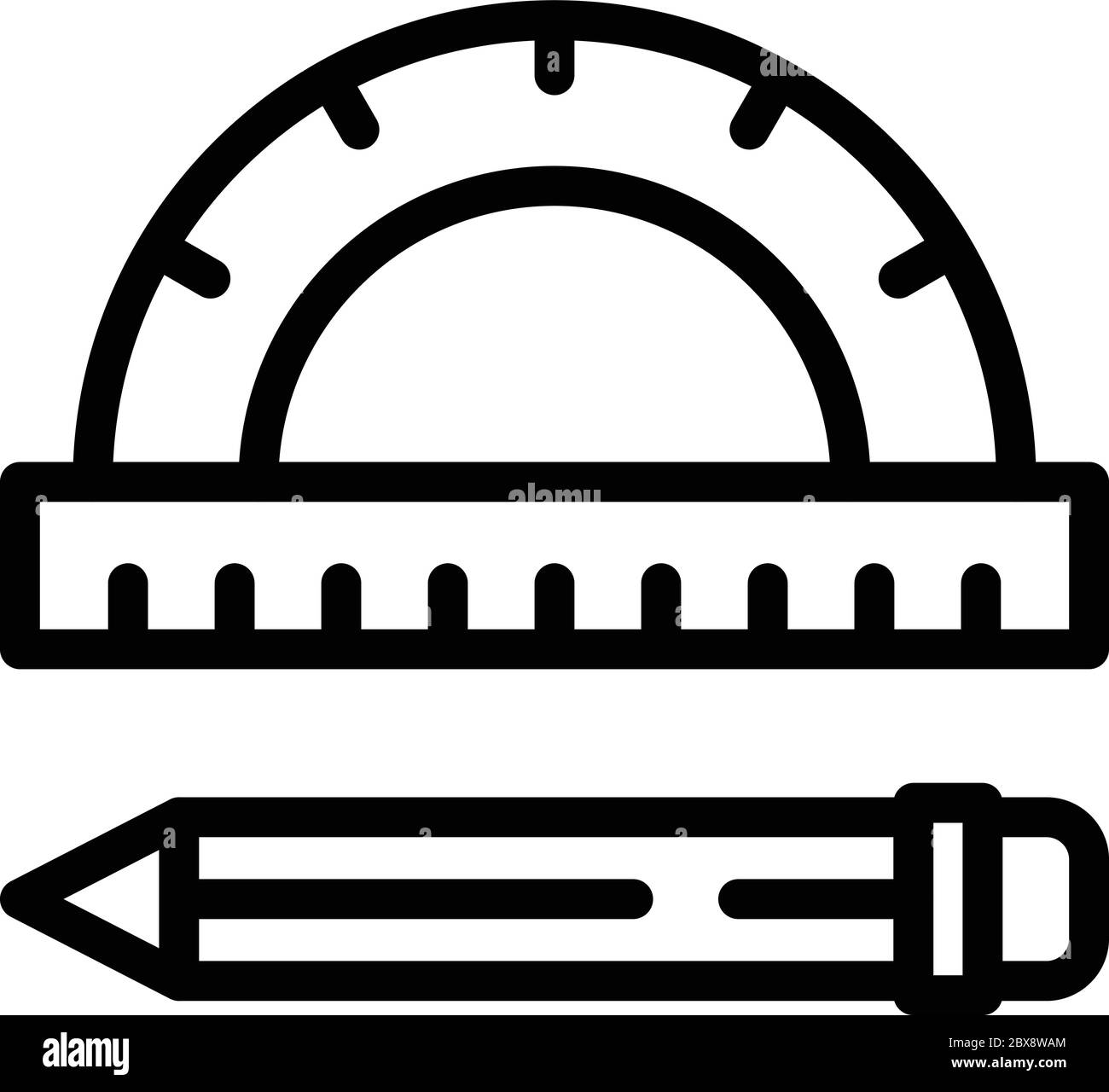 Engineer protractor pen icon, outline style Stock Vector Image & Art ...