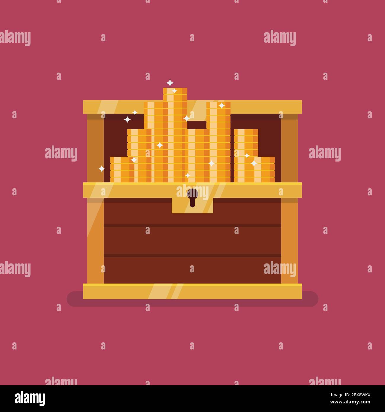 Open chest with gold. Vector illustration Stock Vector Image & Art - Alamy