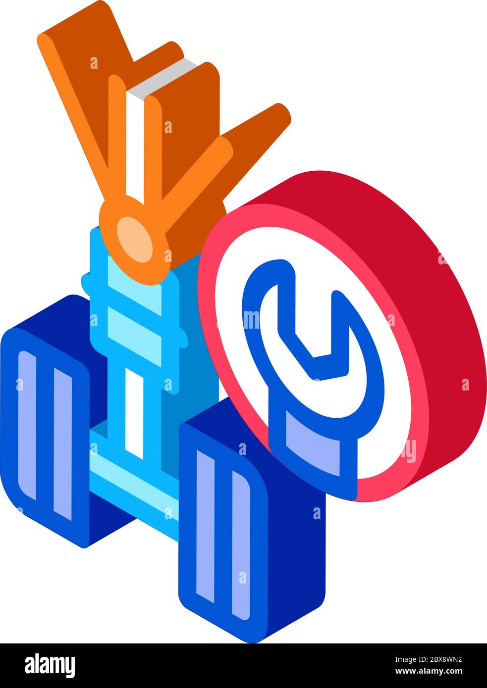 Chassis Wrench isometric icon vector illustration Stock Vector Image ...