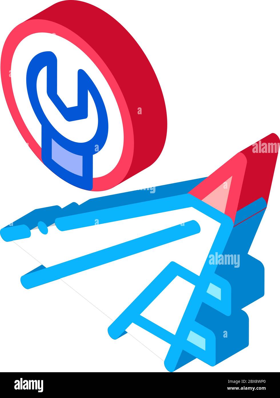 Plane Wing Wrench isometric icon vector illustration Stock Vector Image ...