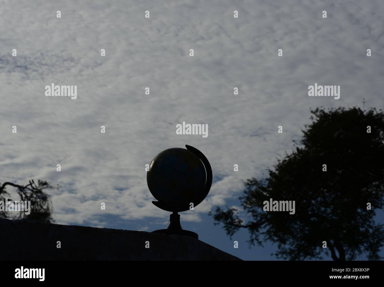 Beawar, India. 05th June, 2020. A view of cloudy sky behind silhouette ...