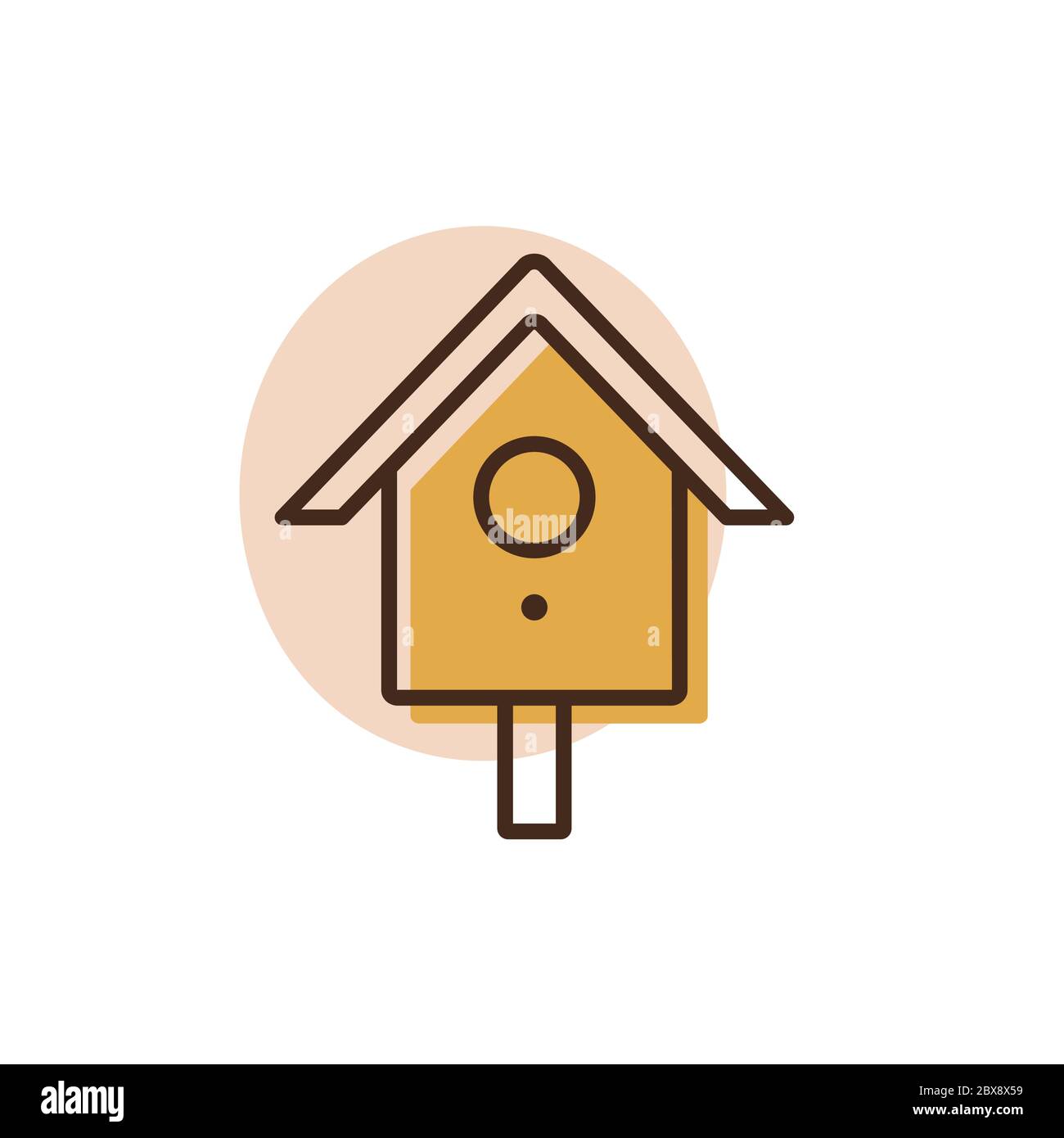 Nesting box or birds house vector icon. Graph symbol for pet and ...