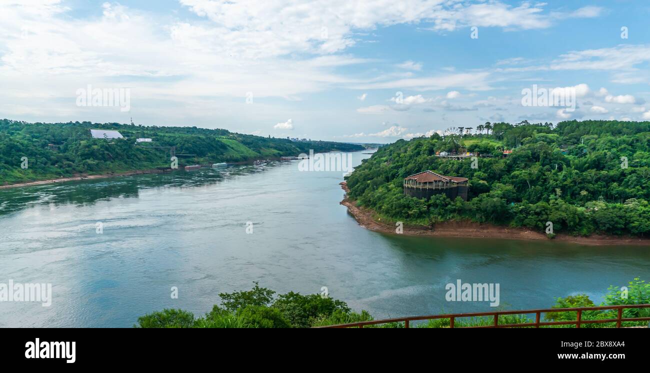 The three country point of Argentina, Brazil and Paraguay seen from the ...