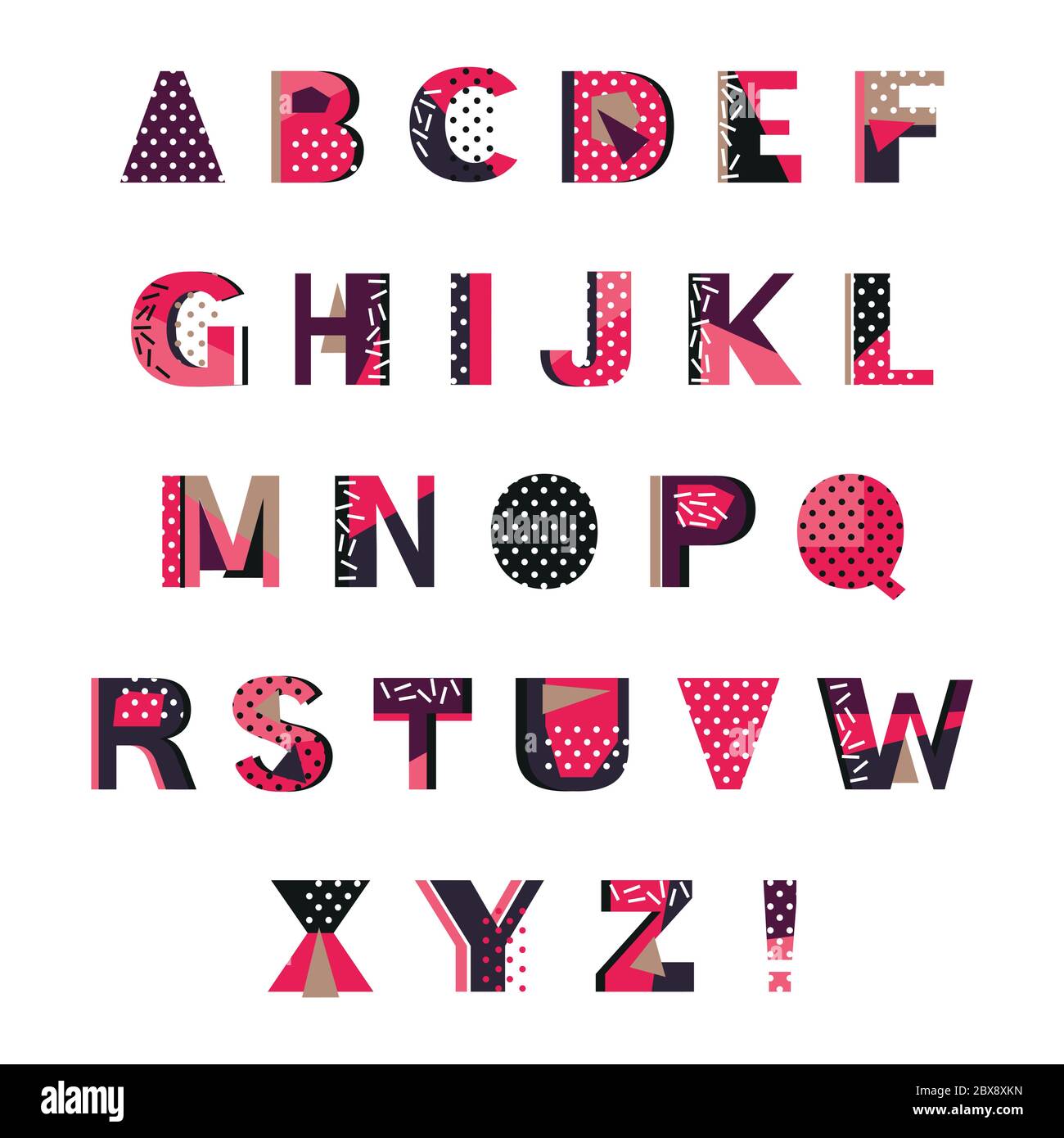 Abstract summer alphabet. Vector letters EPS 10. Vector illustration ...