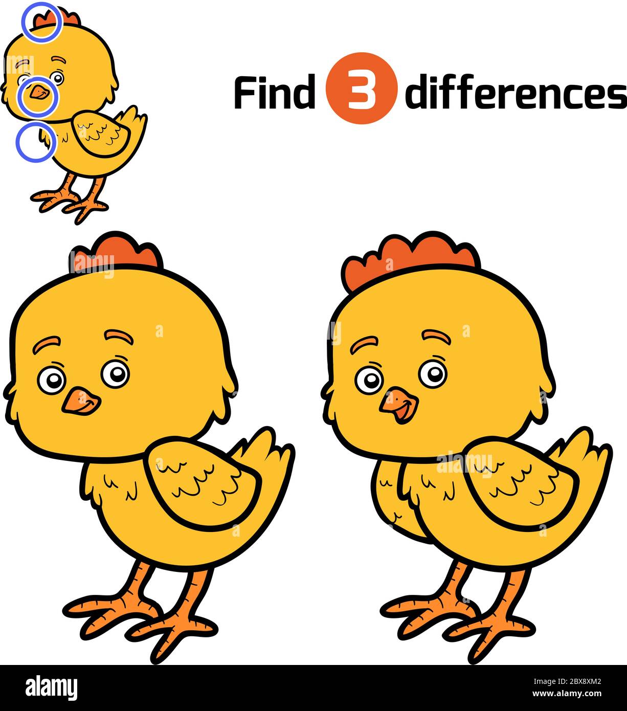 Find differences, education game for children, Chick Stock Vector Image ...