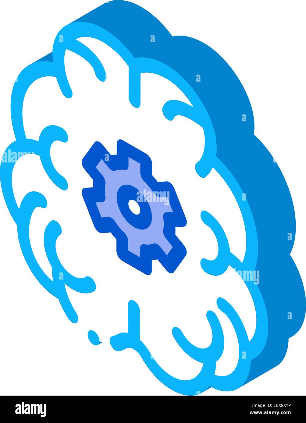 Human Brain Gear isometric icon vector illustration Stock Vector Image ...