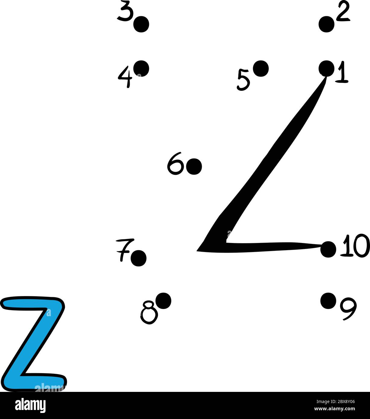 Numbers game for children, education dot to dot game, Letter Z Stock ...