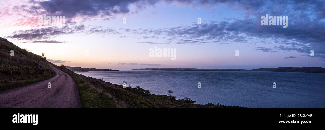 Sunset across Loch Ewe from the southern side, by the B8057, Wester ...