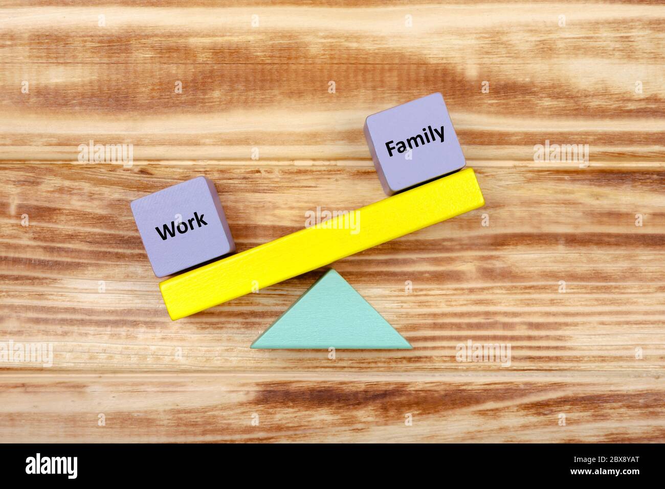 Family and Work. Concept of life balance between family and work Stock ...