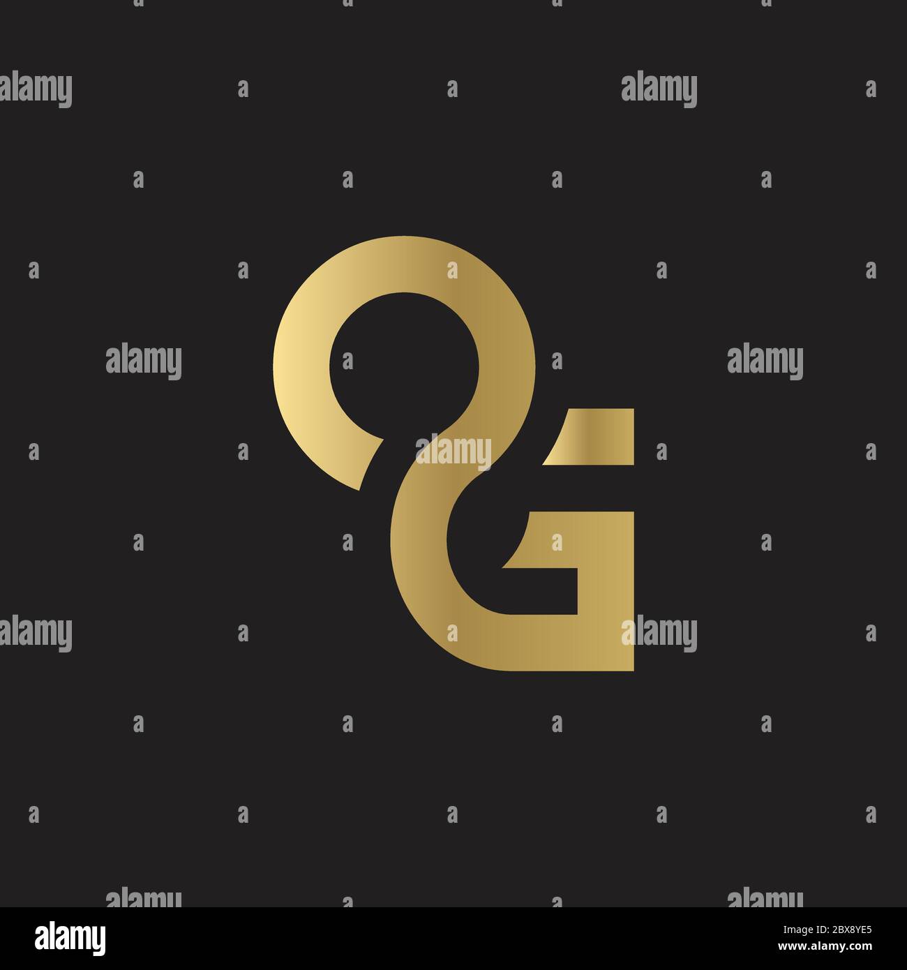 Initial Simple Letter OG Logo Design Vector Template. Abstract Minimal ...